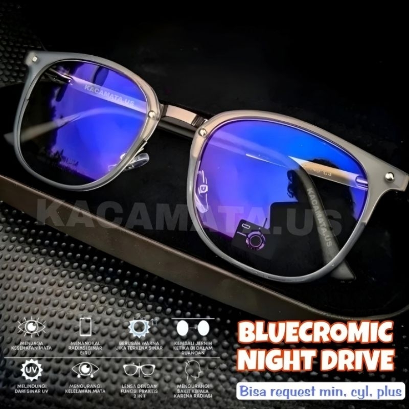 Jual KACAMATA PRIA BLUECROMIC 3 IN 1 NIGHT DRIVING || PHOTOCROMIC ...