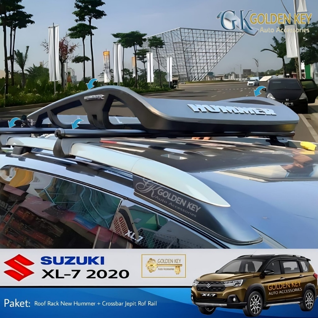 Jual PAKET XL7 2020 Roof Rack New Hummer + Crossbar Jepit Roof Rail Rak ...