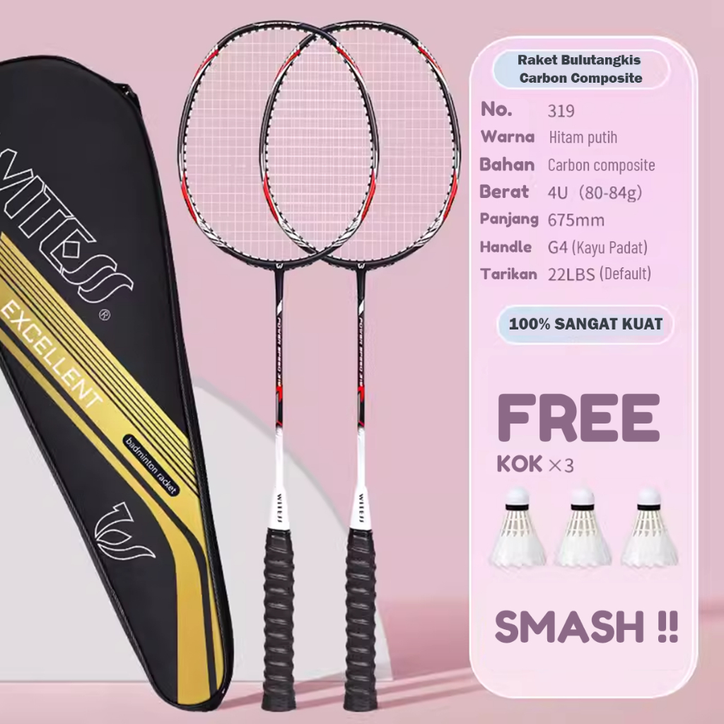 Jual RAKET BADMINTON/ RAKET BULU TANGKIS ISI 2 FREE BAG/KOK BULUTANGKIS ...