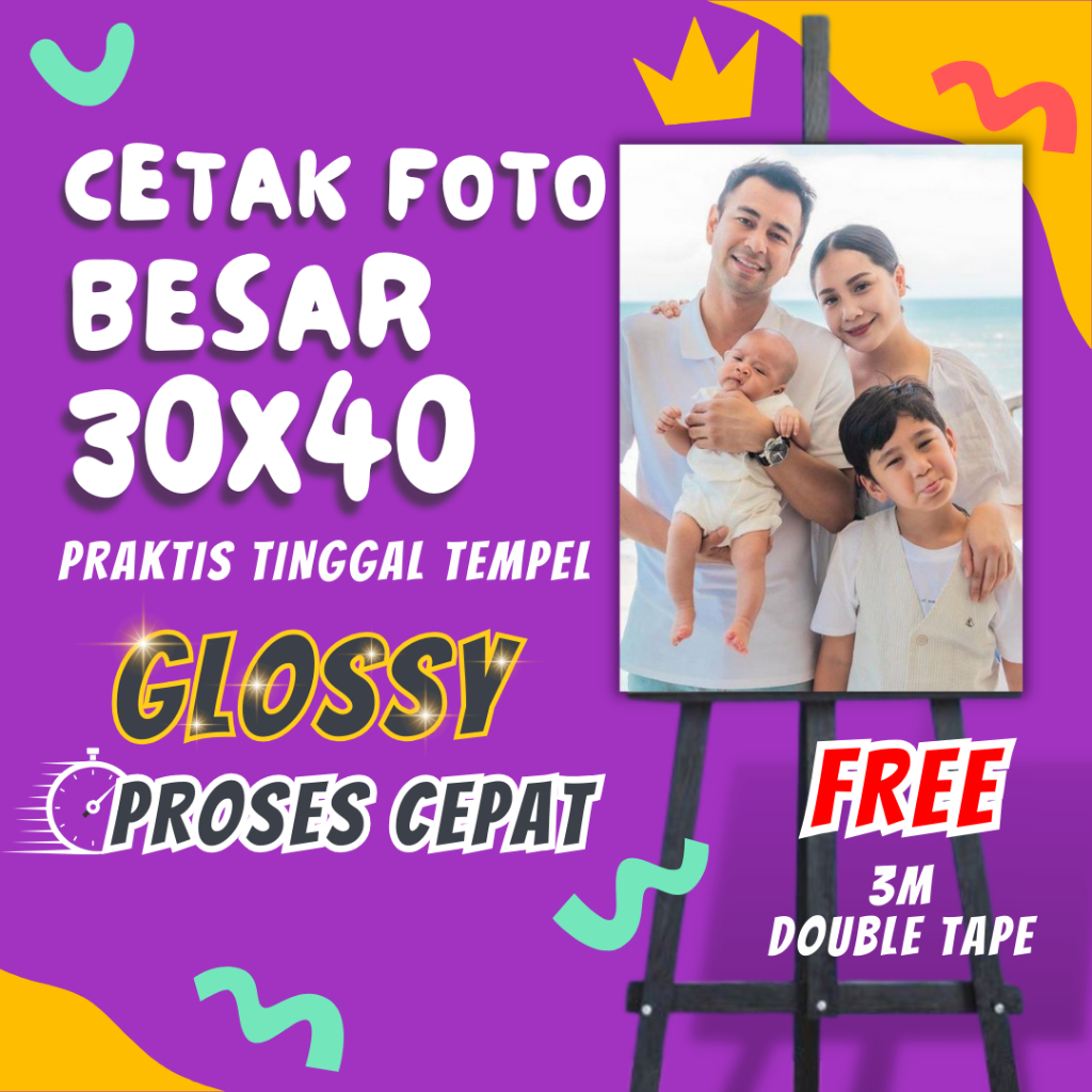 Jual CETAK FOTO 20R PLUS BINGKAI (30X40) TINGGAL TEMPEL MEDIA KAYU MDF ...