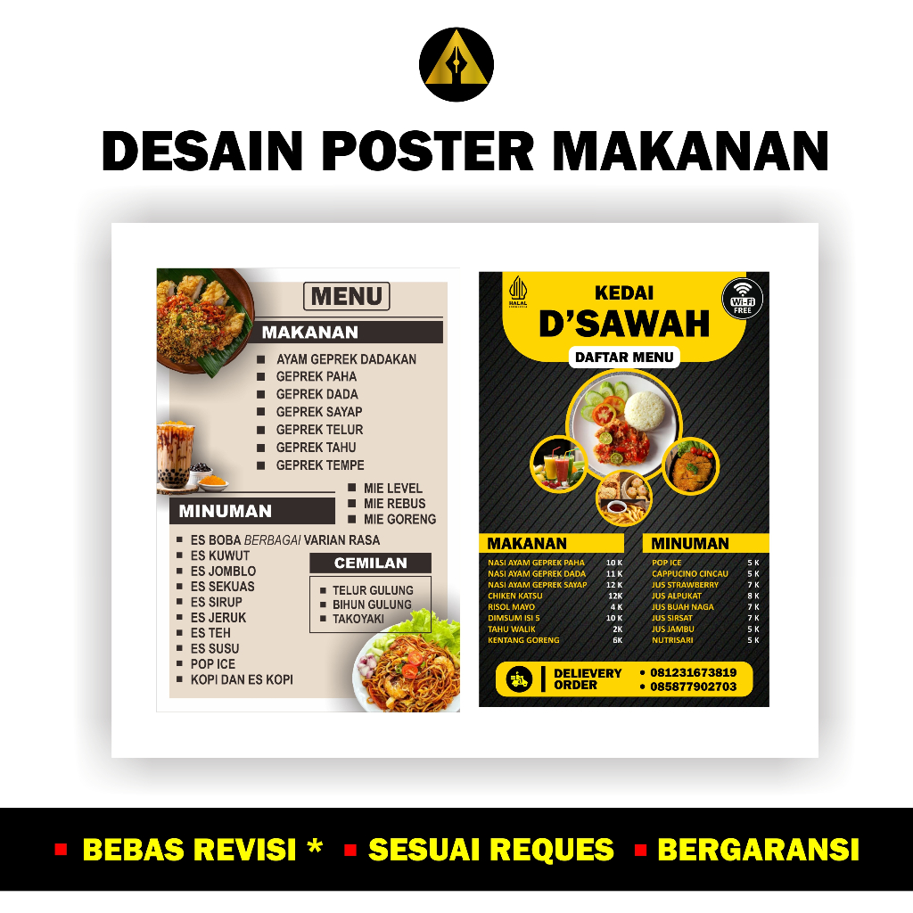 Jual JASA DESAIN POSTER, POSTER SEKOLAH, POSTER MENU MAKANAN, FEED IG ...