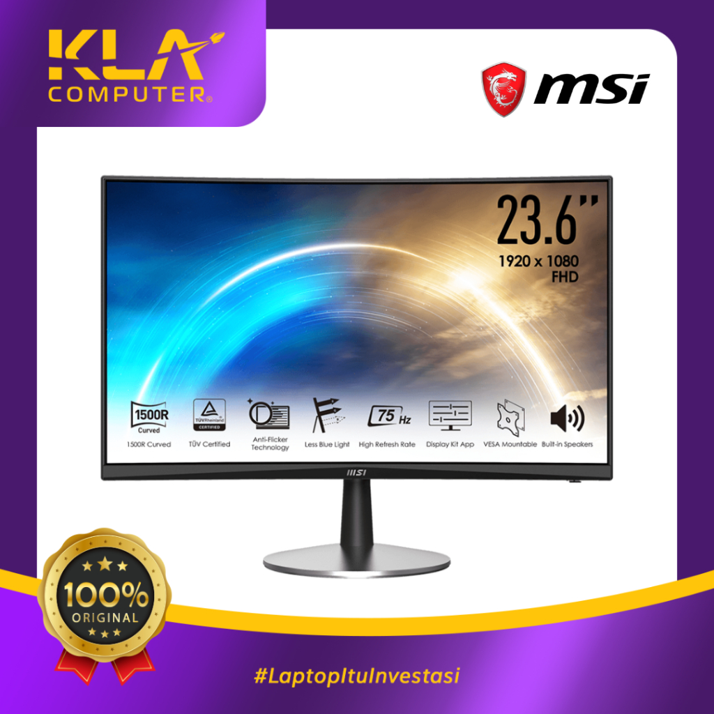 Jual MSI PRO MP242C 24 inch Curved FHD 1080p 75Hz 1ms Speaker HDMI VGA ...