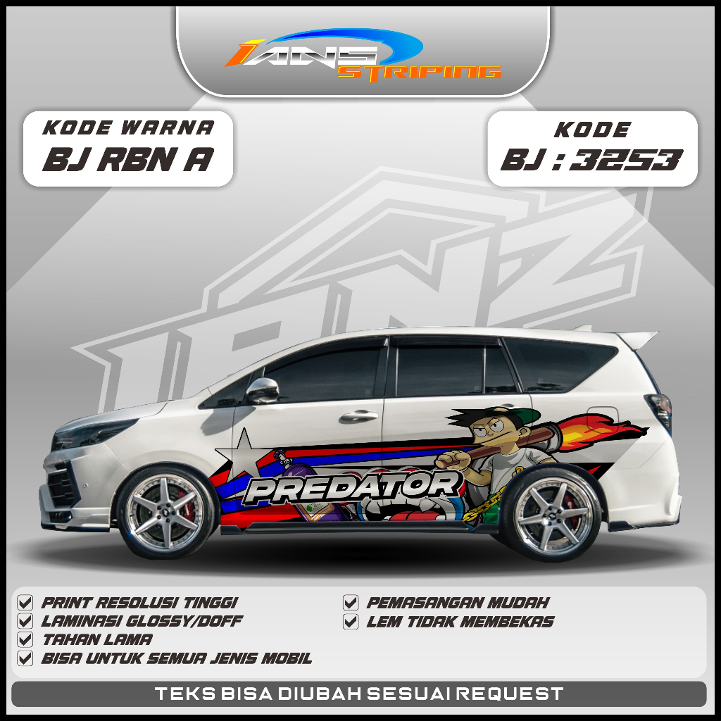 Jual BJ 3253 - 2 SISI DECAL STIKER VARIASI MOBIL INNOVA REBORN ...