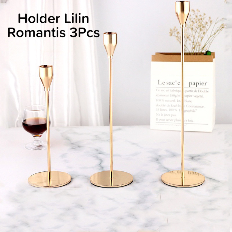 Jual Holder Lilin Candle Romantic Dinner Decoration 3 PCS | Shopee ...