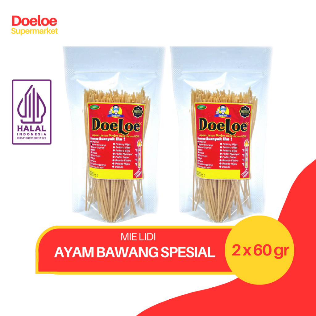 Jual Doeloe Mie Lidi Rasa Ayam Bawang Spesial Pouch Snack Kang Ask 60gr ...