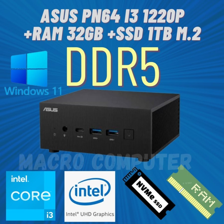 Jual MINI PC ASUS i3 GEN 12 FULLSET +WIN 11 +RAM +SSD | ASUS PN64 i3 ...
