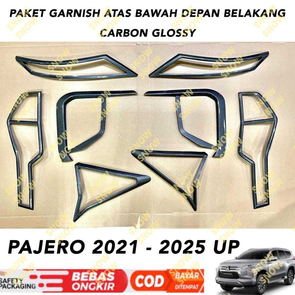 Jual Paket Garnish Lampu Depan Belakang All New Pajero 2021 2023 2024 2025 Up Carbon | Shopee ...