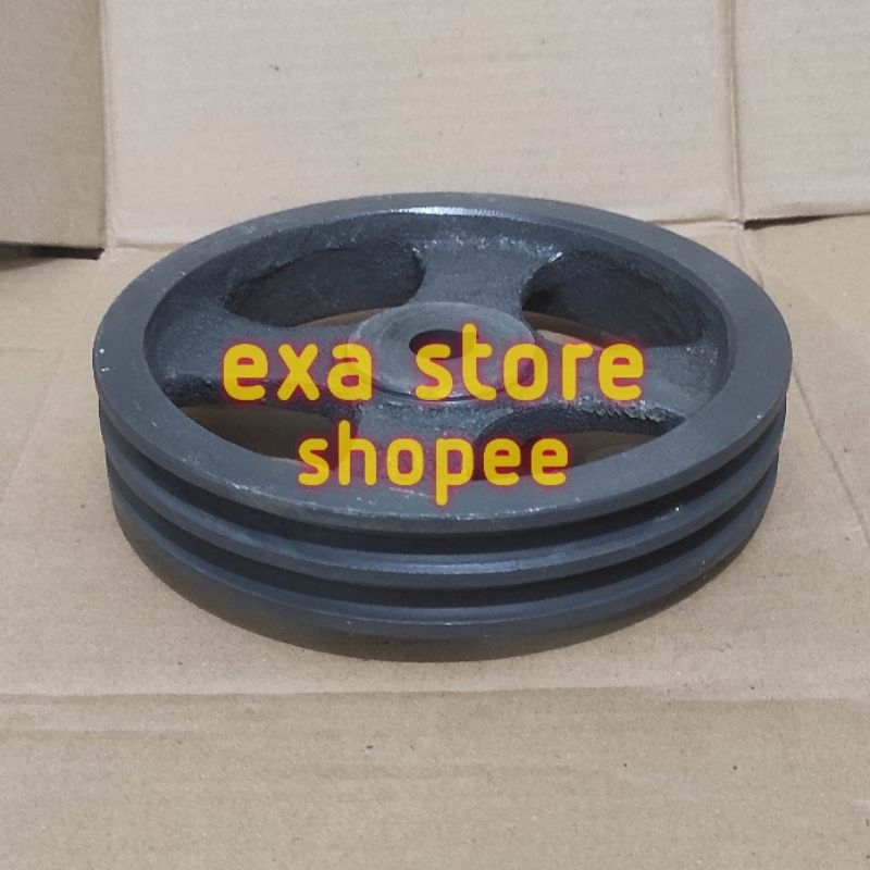 Jual Pulley puli besi cor A2 - 20 cm as 19 20 22 24 25 28 30 32 mm ...
