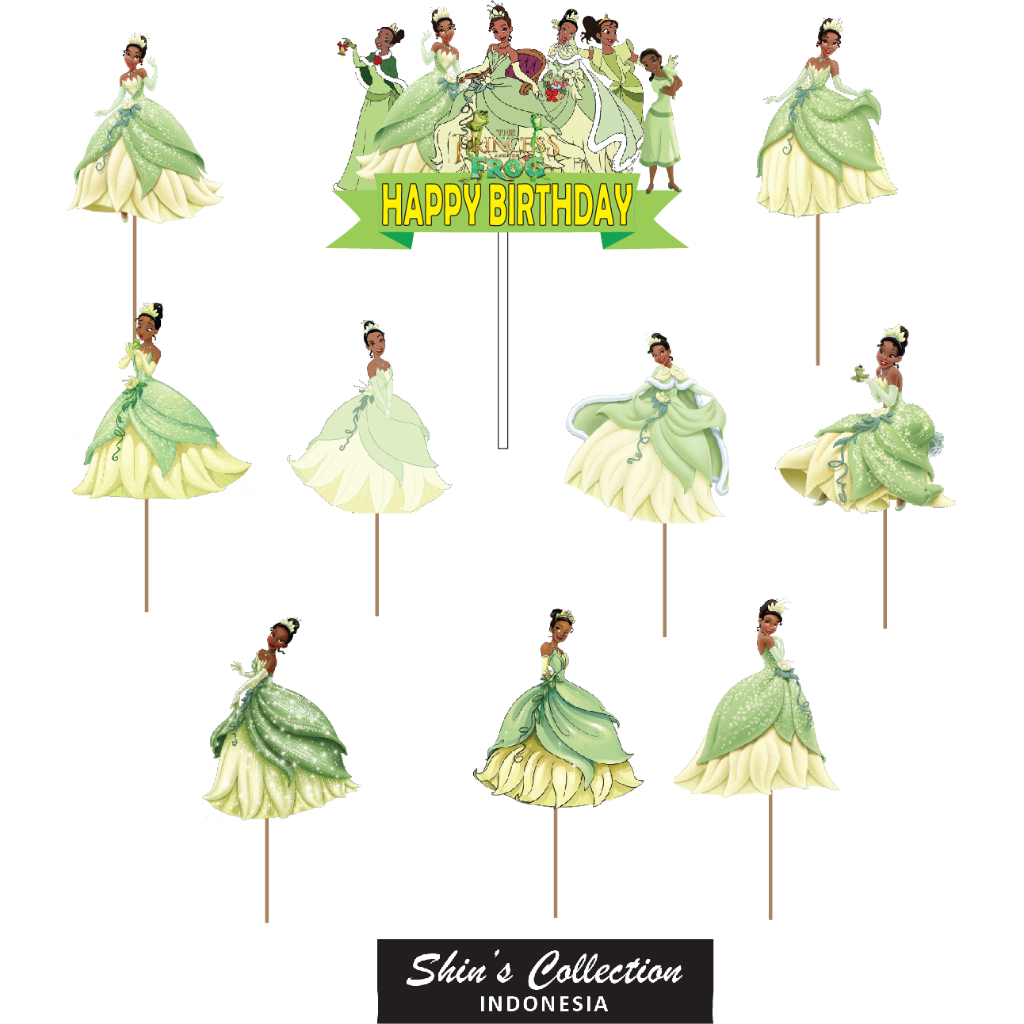 Jual Cake topper princess Tiana solo isi 10 pcs | Shopee Indonesia