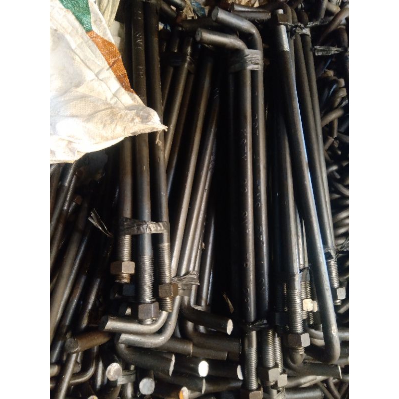 Jual baut angkur L angker anchor bolt m22 22 mm 22mm ( 7/8 ) x 60 cm ...
