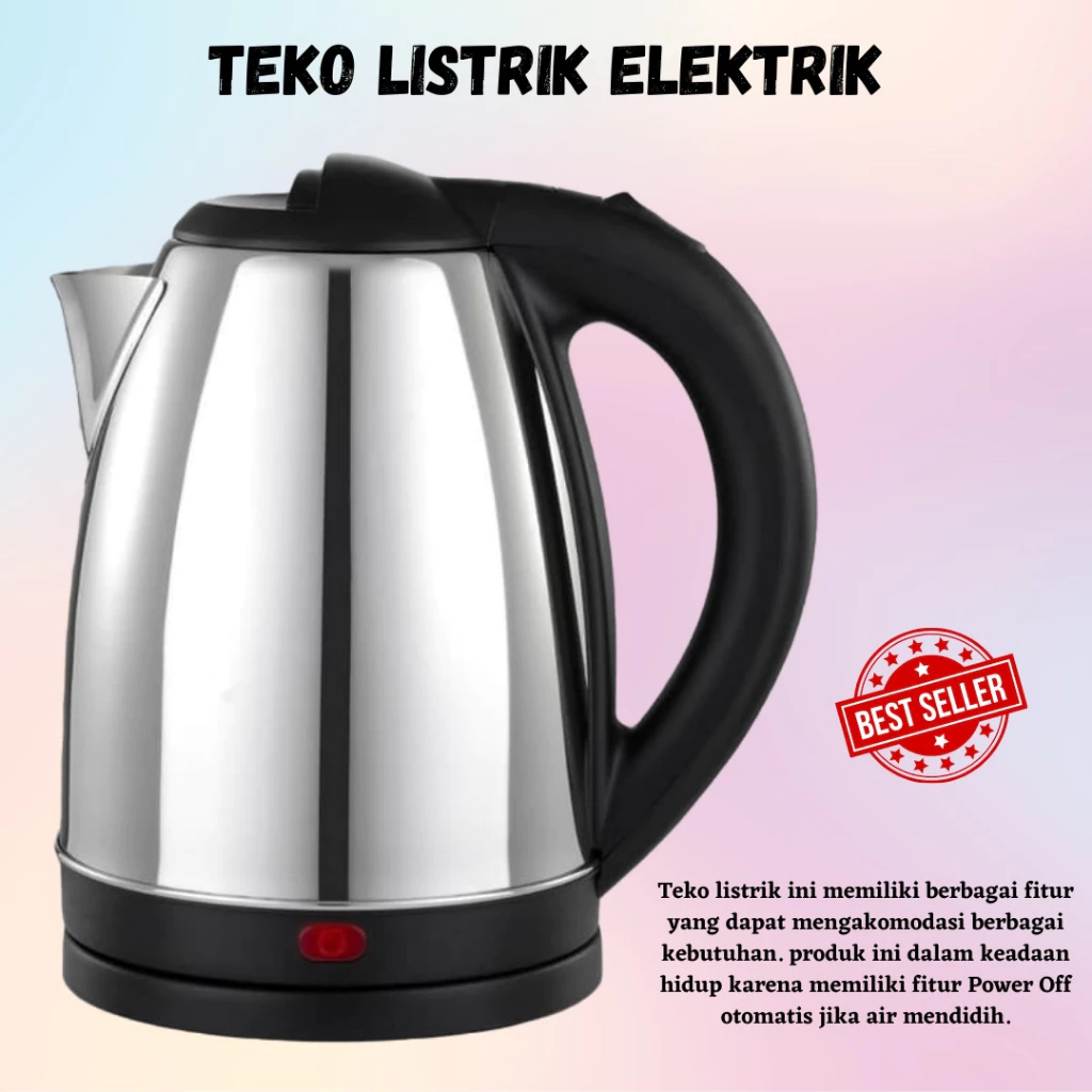 Jual TEKO LISTRIK STAINLES STEEL STAR KETTLE / TEKO PEMANAS AIR 2 LITER | Shopee Indonesia