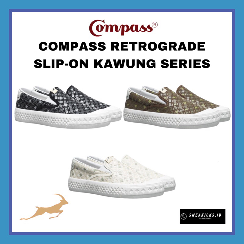 Jual [ORIGINAL] SEPATU COMPASS RETROGRADE SLIP-ON KAWUNG LIMITED ...