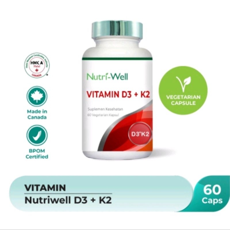 Jual Nutri Well Vitamin D3 + K2 60 Capsule | Shopee Indonesia