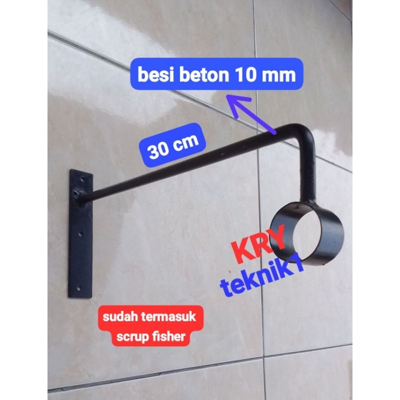 Jual bracket besi jemuran gantungan baju pakaian tempel dinding besi ...
