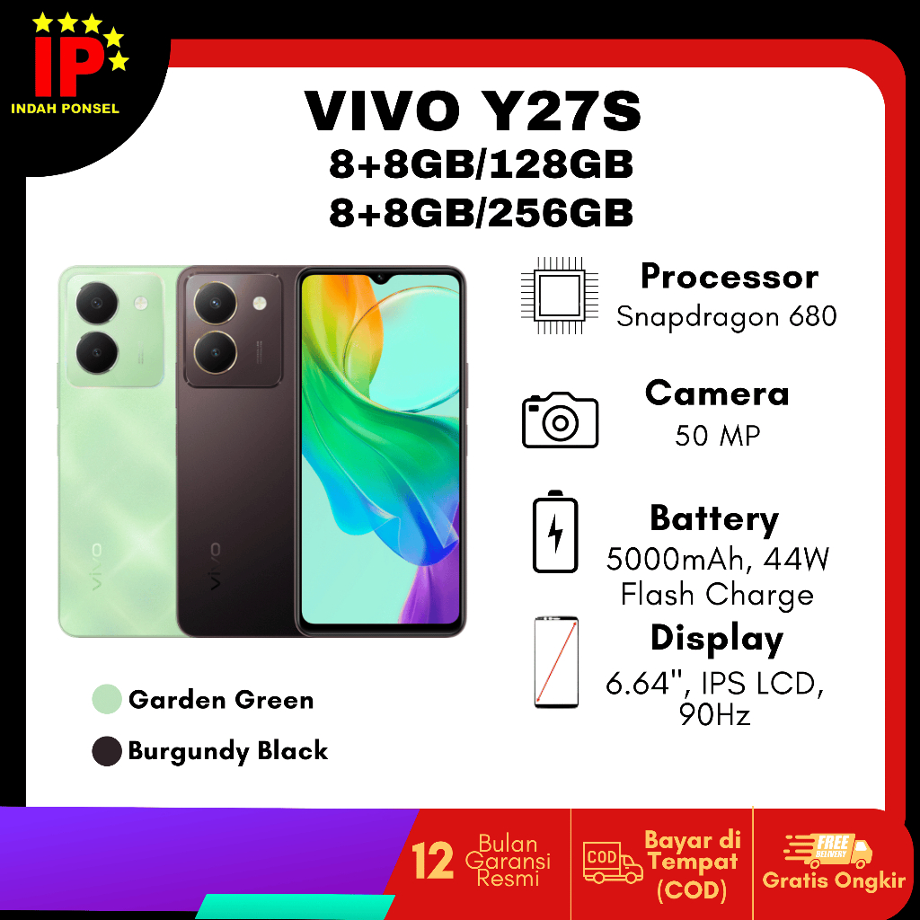 Jual VIVO Y27s RAM 8GB/128GB & 8GB/256GB GARANSI RESMI NASIONAL ...