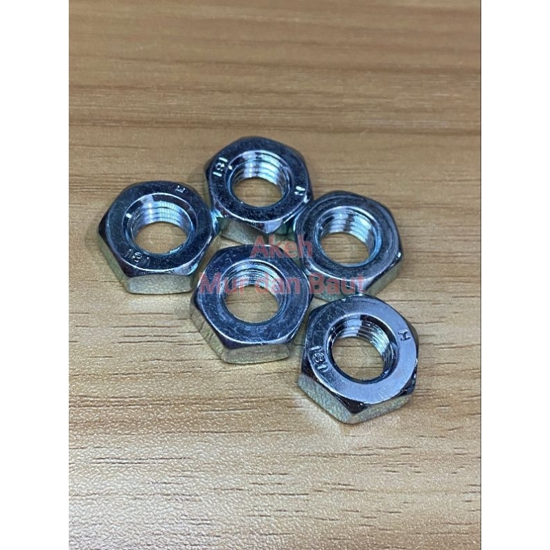 Jual Mur Besi Putih M10 x 1.50 / Mur Hex Nut M10 x 1.50 | Shopee Indonesia