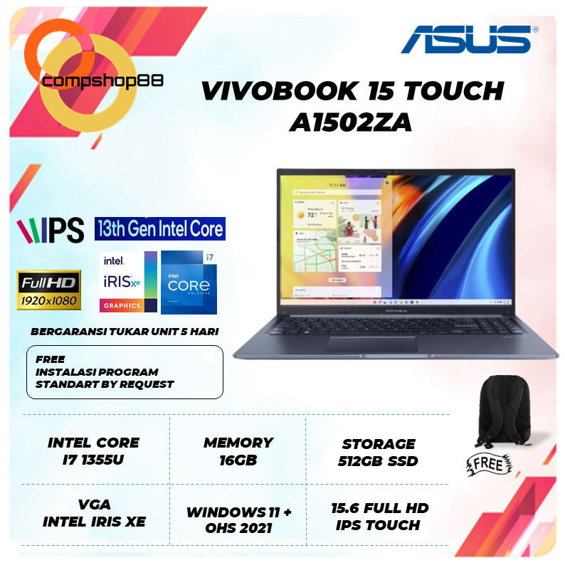 Jual Laptop Asus Vivobook 15 Touch A1504Va i7 1355U Ram 16Gb Ssd 512Gb ...
