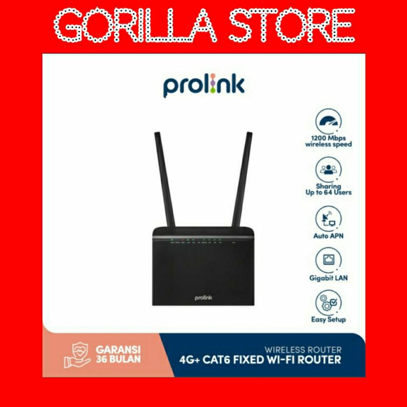 Jual Prolink SIM 4G LTE Unlock Fixed Line Modem Wifi Router Cat 6 Dual ...