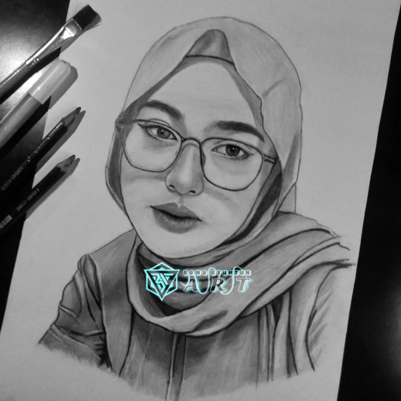 Jual Lukisan Wajah Hitam Putih Ukuran A4 Jasa Sketsa Wajah Lukisan Pensil Sketsa Wajah