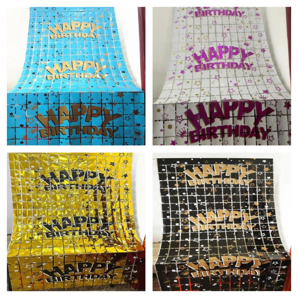 Jual Tirai Kotak Happy Birthday 200 x 100 CM / Tirai Dekorasi / Tirai ...