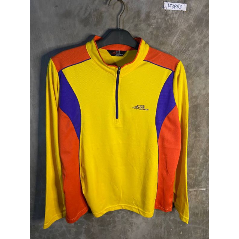 Jual KAOS HALF ZIPPER OUTDOOR BRAND WIND FACE OUTDOOR WARNA KUNING SIZE ...