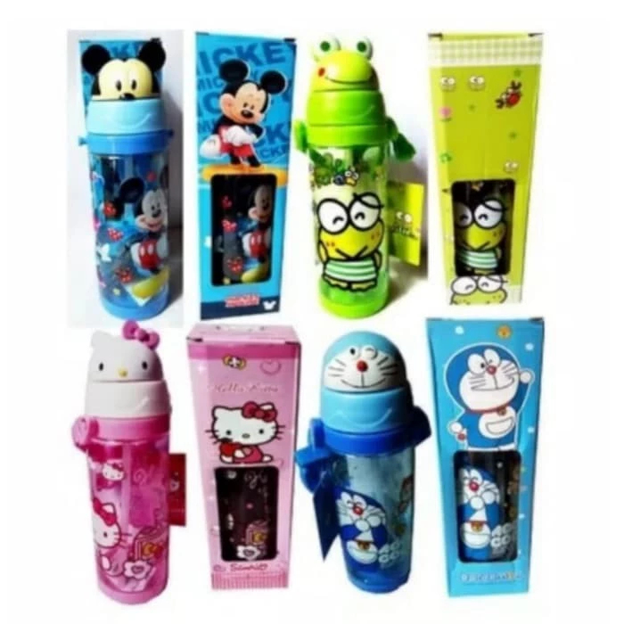 Jual Botol Minum Kepala Karakter Doraemon Hello Kitty Keropi Mickey ...