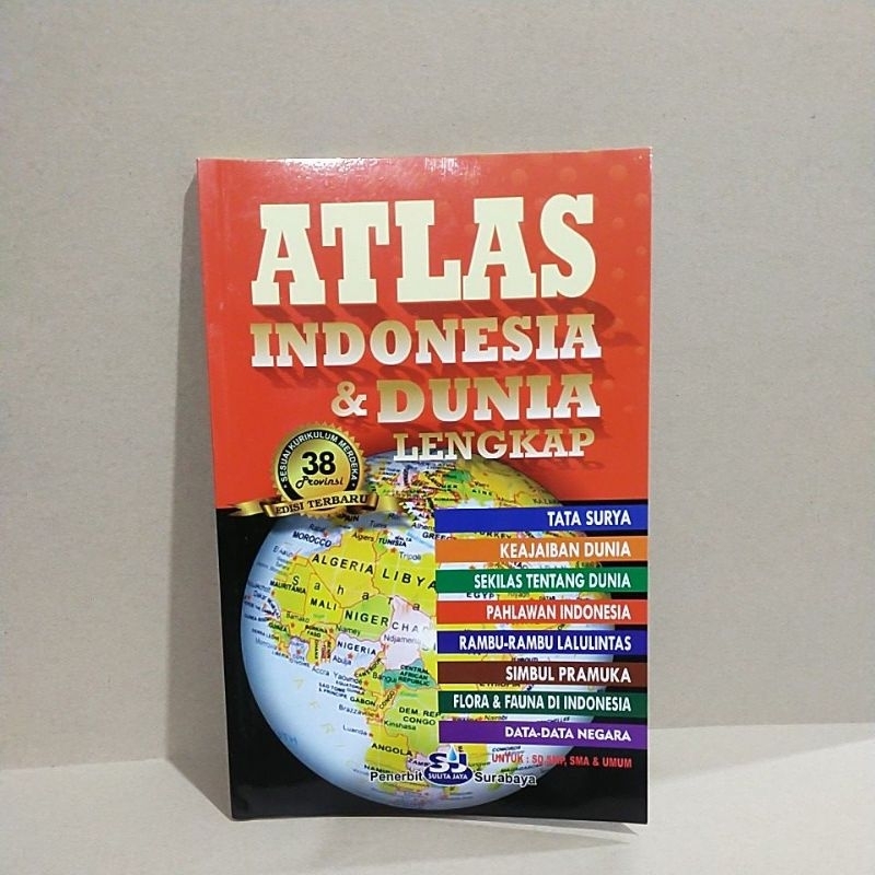 Jual Atlas Lengkap Indonesia dan Dunia edisi terbaru 38 Provinsi ukuran ...