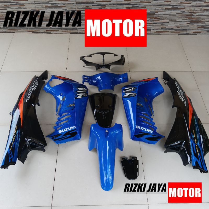 Jual FULL BODY HALUS SHOGUN 125 SP BIRU HITAM PLUS STRIPING | Shopee ...