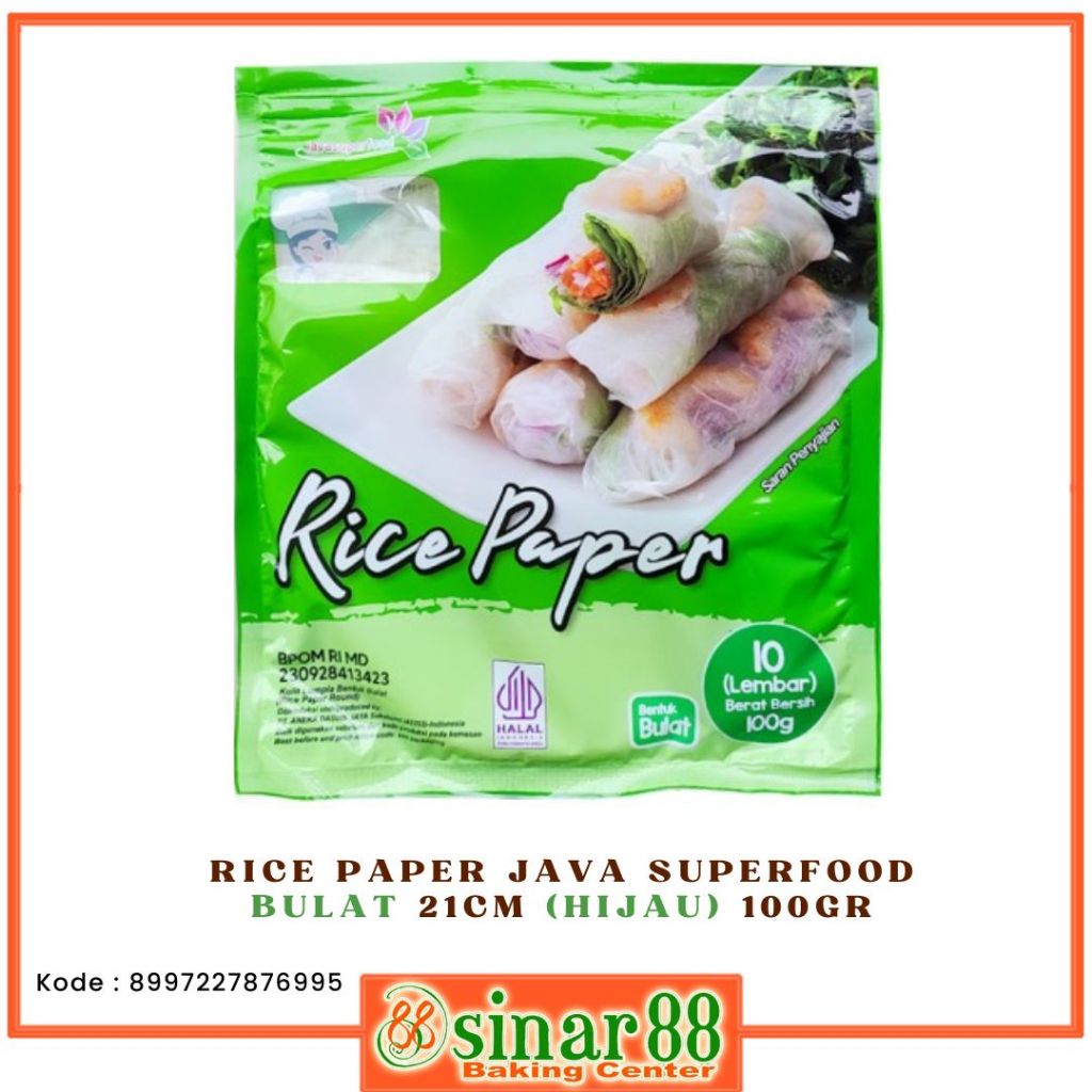 Jual RICE PAPER JAVA SUPERFOOD BULAT 21CM (HIJAU) 100GR | Shopee Indonesia