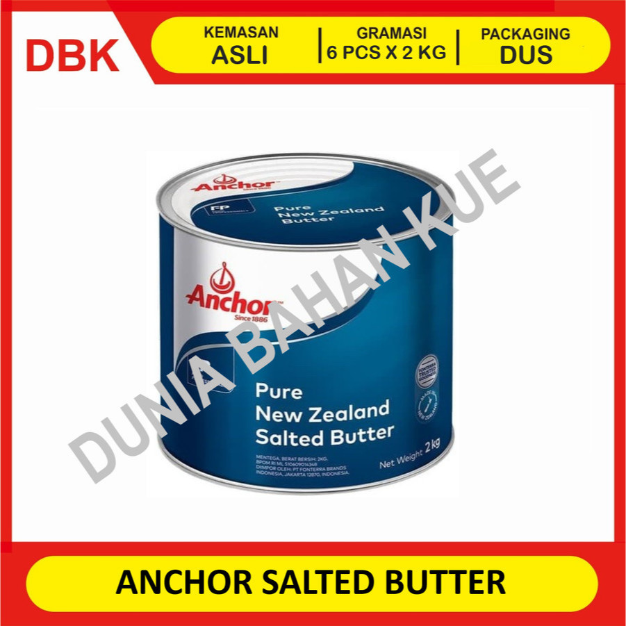 Jual BUTTER ANCHOR 2 KG SALTED BUTTER ANCHOR / ANCHOR MENTEGA - 1 DUS 6 ...