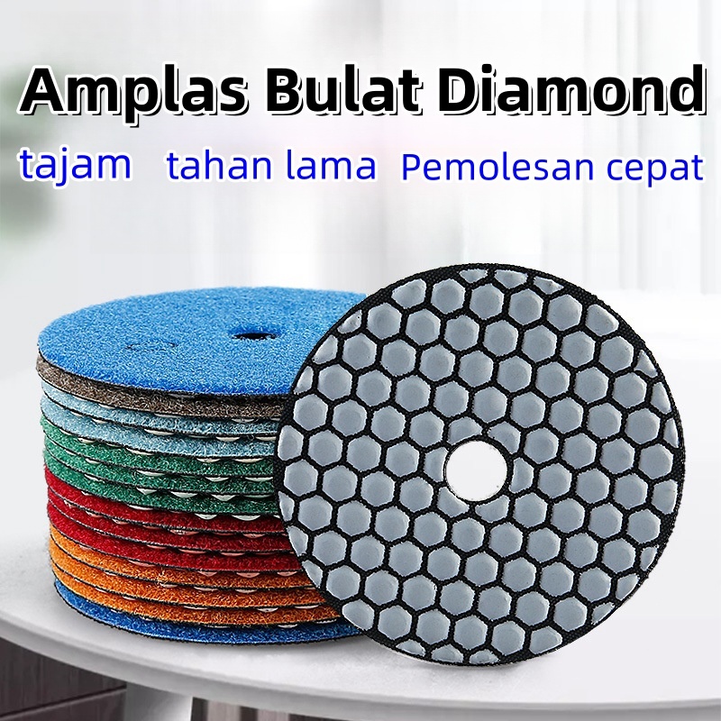 Jual Amplas Bulat Diamond Pad Polishing Pads 3"Sanding Grinding Disc ...