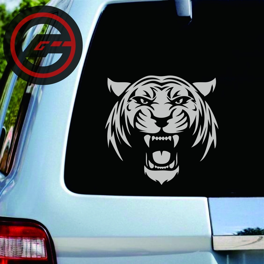 Jual Cutting Sticker Mobil Kaca Kepala Harimau Stiker Keren Variasi ...