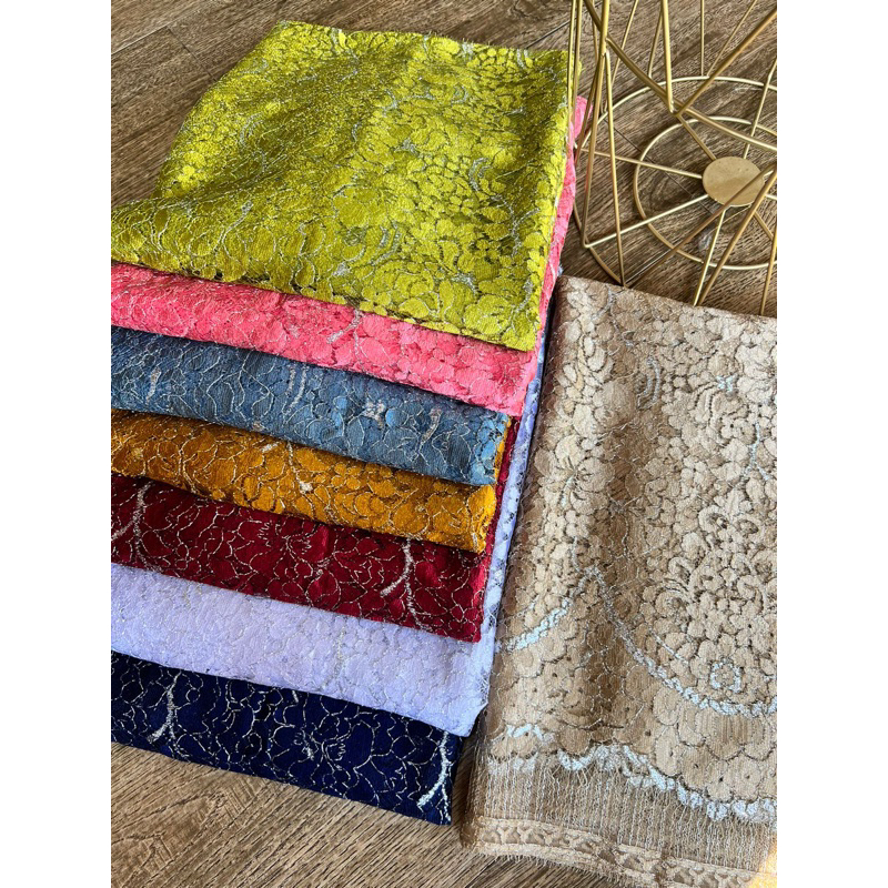 Jual Kain brokat outline silver motif jepun bali original by Djuwita ...