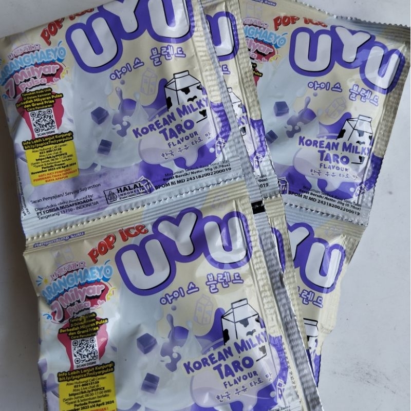 Jual UYU Pop Ice Korean Milky Banana, Chocolate, Matcha Minuman Renceng ...