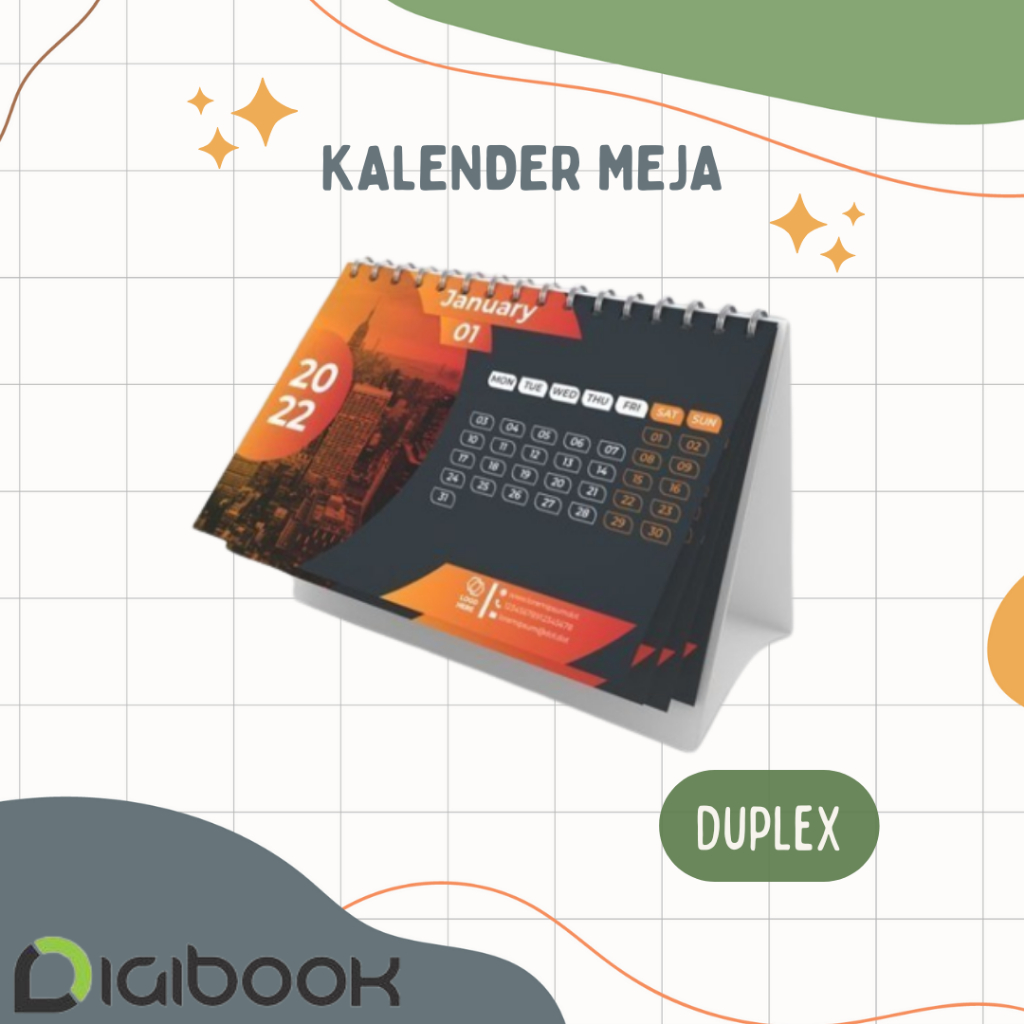 Jual Custom Kalender Meja 2025 - Kalender Penyangga Duplex - 6 Lembar 1 ...