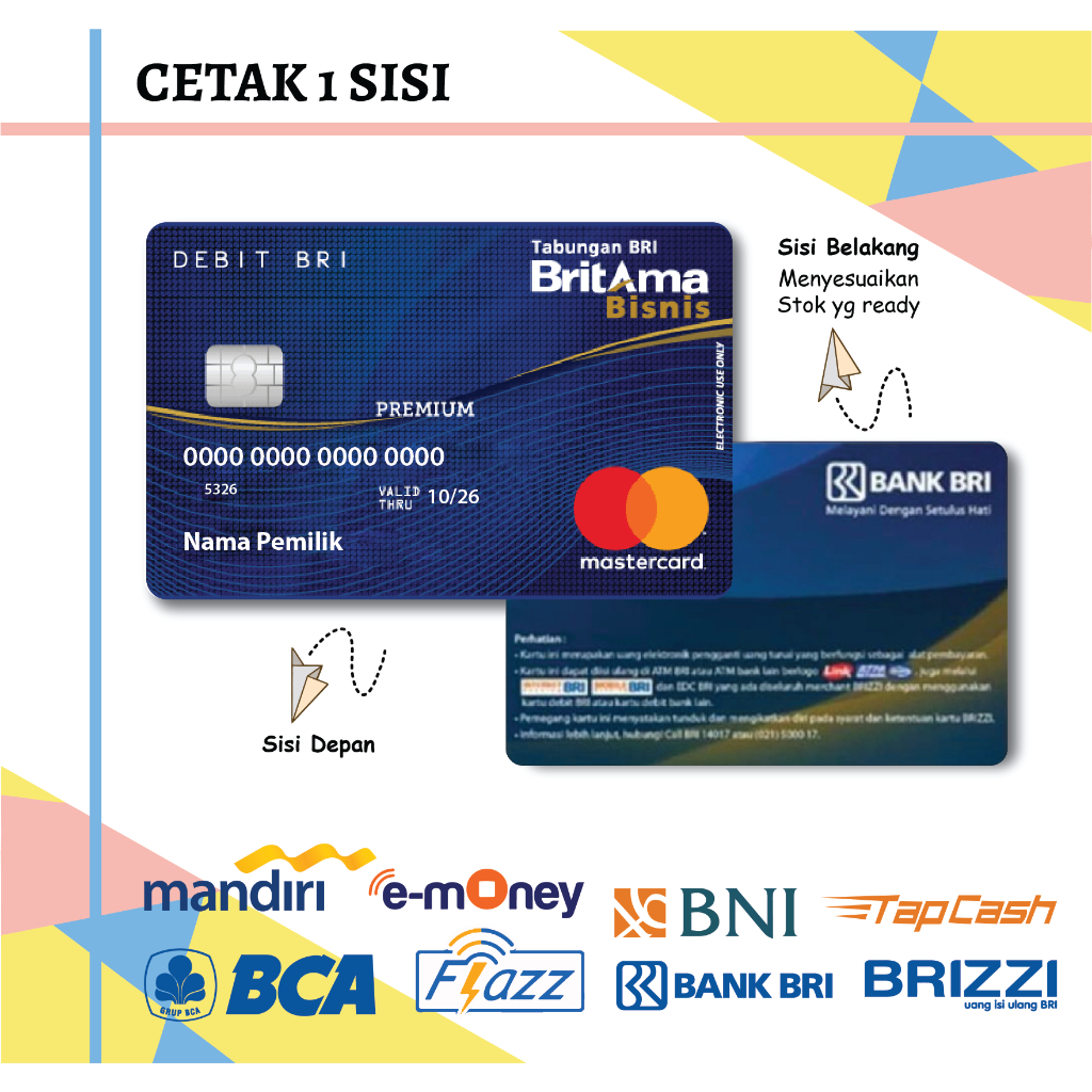 Jual KARTU EMONEY DEBIT CARD BRI BRITAMA BISNIS MANDIRI FLAZZ BCA GEN 2 ...