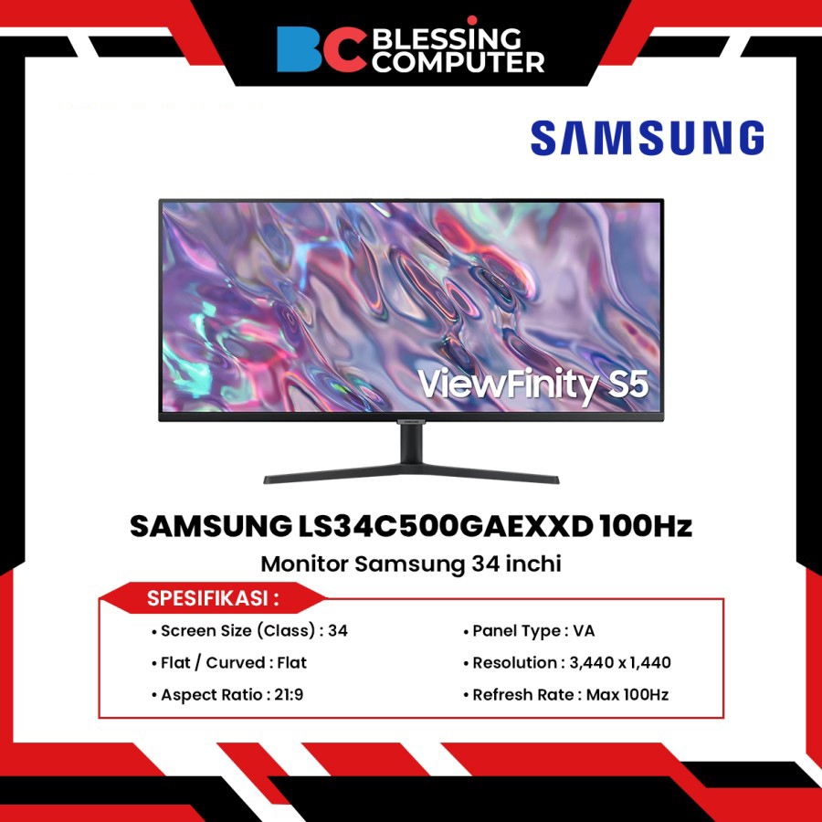 Jual SAMSUNG LS34C500GAEXXD 100Hz / Monitor Samsung 34 inchi | Shopee ...
