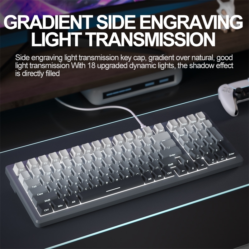 Jual ZIFRIEND ZT99 Gradient Mechanical Keyboard North Facing Red Blue ...