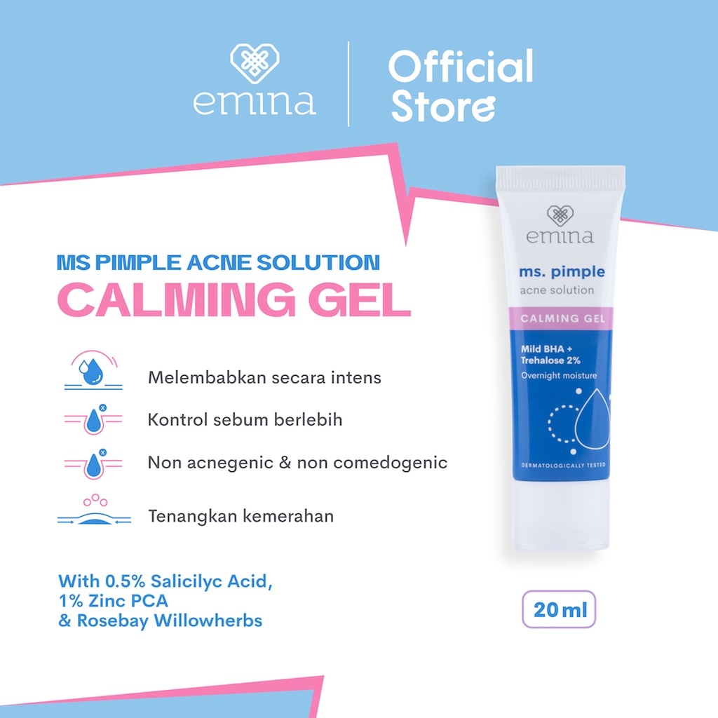 Jual EMINA Ms Pimple Calming Gel | Krim malam | Shopee Indonesia