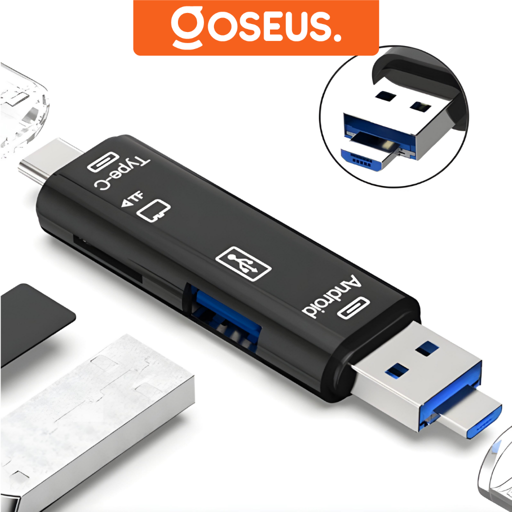 Jual OTG 5 In 1 USB 2.0 Type C Micro USB OTG HUB Micro SD/TF Memory ...