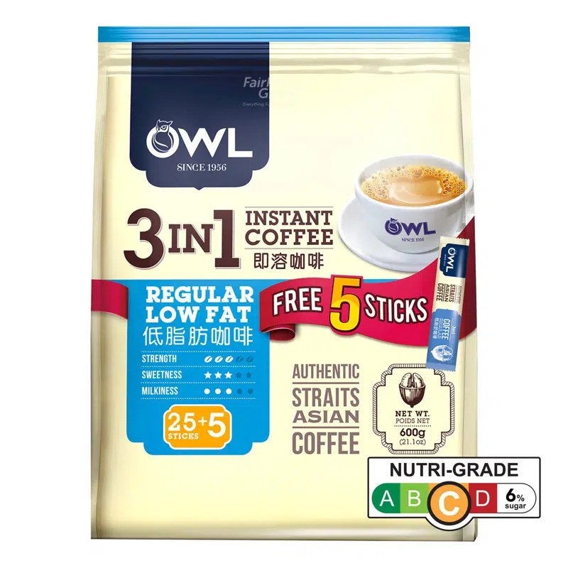 Jual Owl 3in1 Regular Low Fat Instant Coffee 25 x 20 Gram | Shopee ...