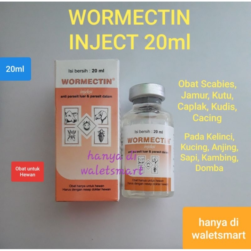 Jual WORMECTIN 20ml Obat Scabies Jamur Parasit Cacing Kudis Caplak pada ...