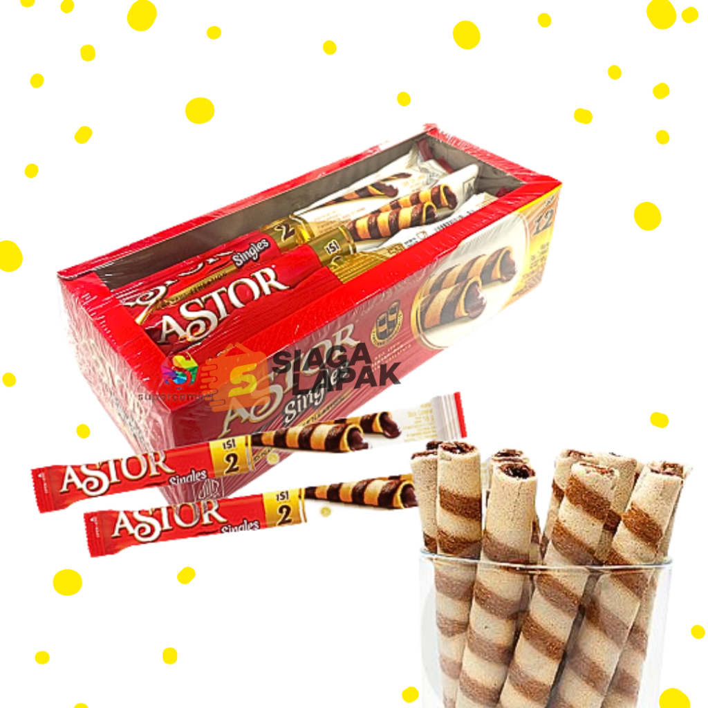 Jual Astor Singles 1 Box 168gr Wafer Roll Stik Coklat | Shopee Indonesia