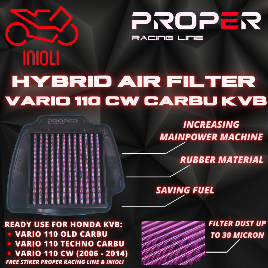 Jual AIR FILTER SARINGAN UDARA PROPER RACING LINE VARIO 110 CARBU OLD ...