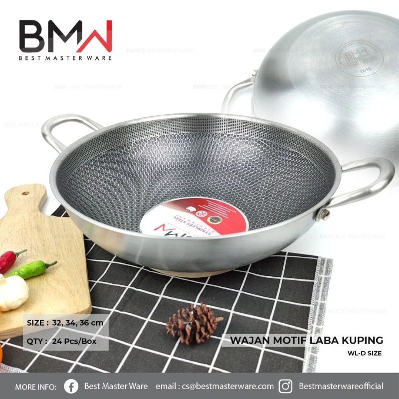 Jual WAJAN PENGGORENGAN WOK PAN ANTI LENGKET TEBAL 36cm / WAJAN motif ...