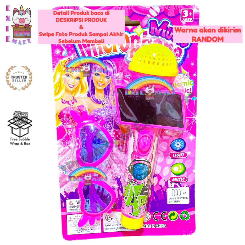 Jual MAINAN ANAK PEREMPUAN [1016J] MICROPHONE MIC DAN KACAMATA 2IN1 ...