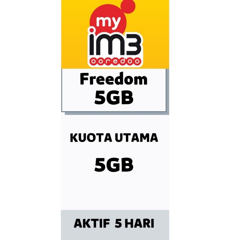 Jual PAKET DATA KUOTA INDOSAT IM3 FREEDOM UNLIMITED KUOTA FULL TANPA ...