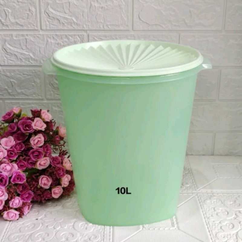Jual MAXI CANISTER TUPPERWARE UK 10L 1pcs toples kerupuk tupperware ...