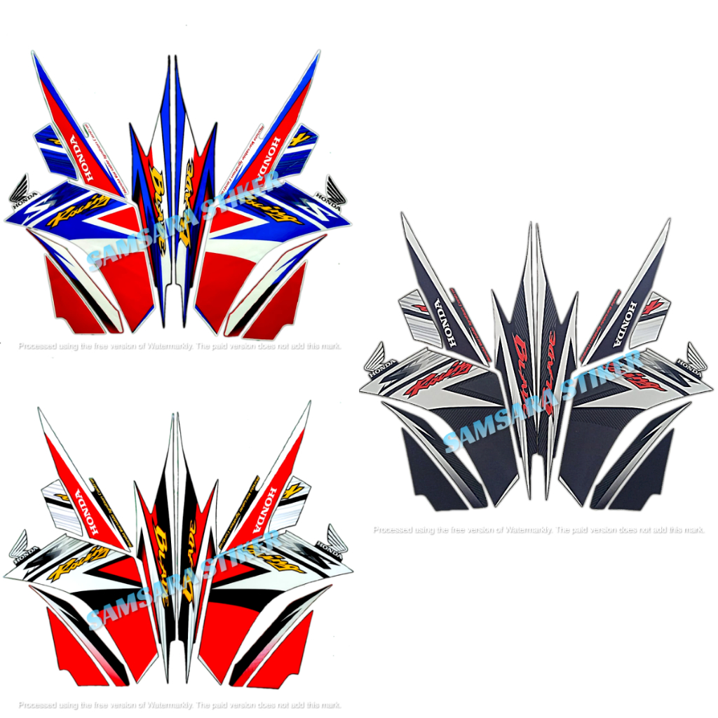 Jual STICKER STRIPING MOTOR HONDA BLADE RACING 2013 S STANDAR FULL SET ...