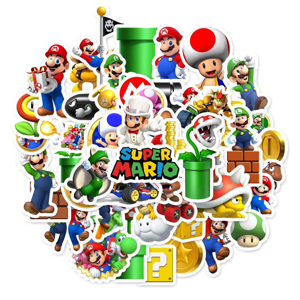 Jual stiker pack mario bros I stiker lucu mario I stiker mario ...